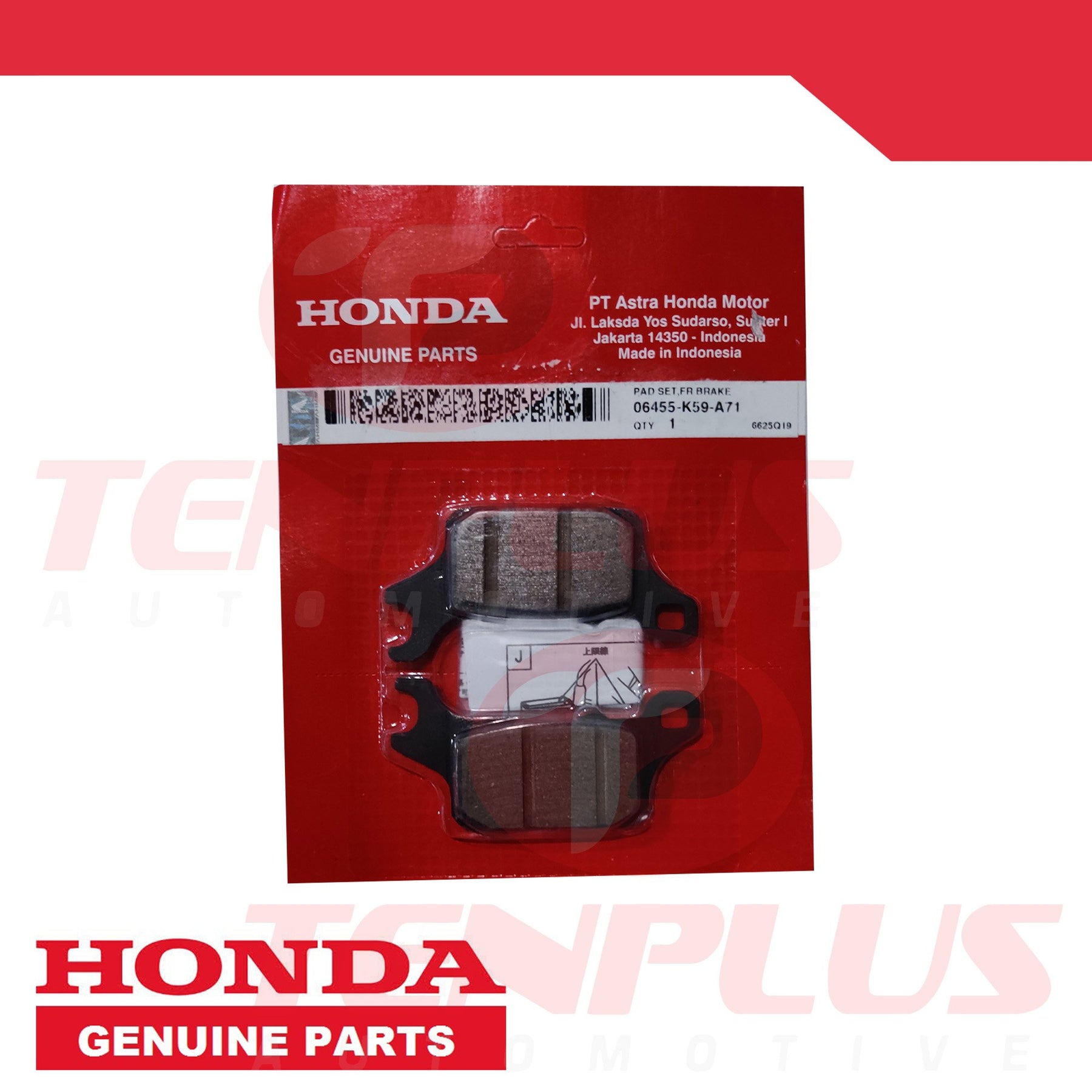 Honda Genuine Parts Brake Pad Click 125; Click 150i Game Changer 2019-