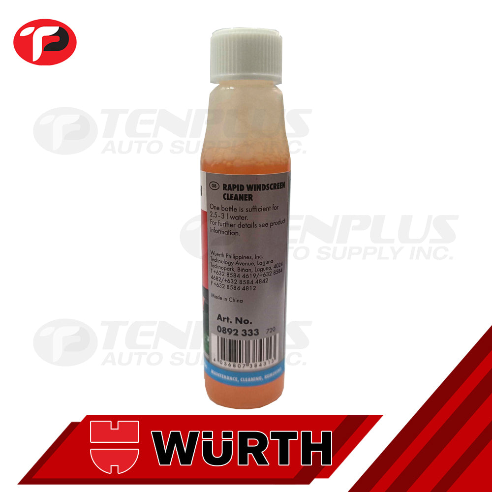 Wurth Rapid Car Windscreen Windshield Glass Cleaner Concentrate 32ML ...
